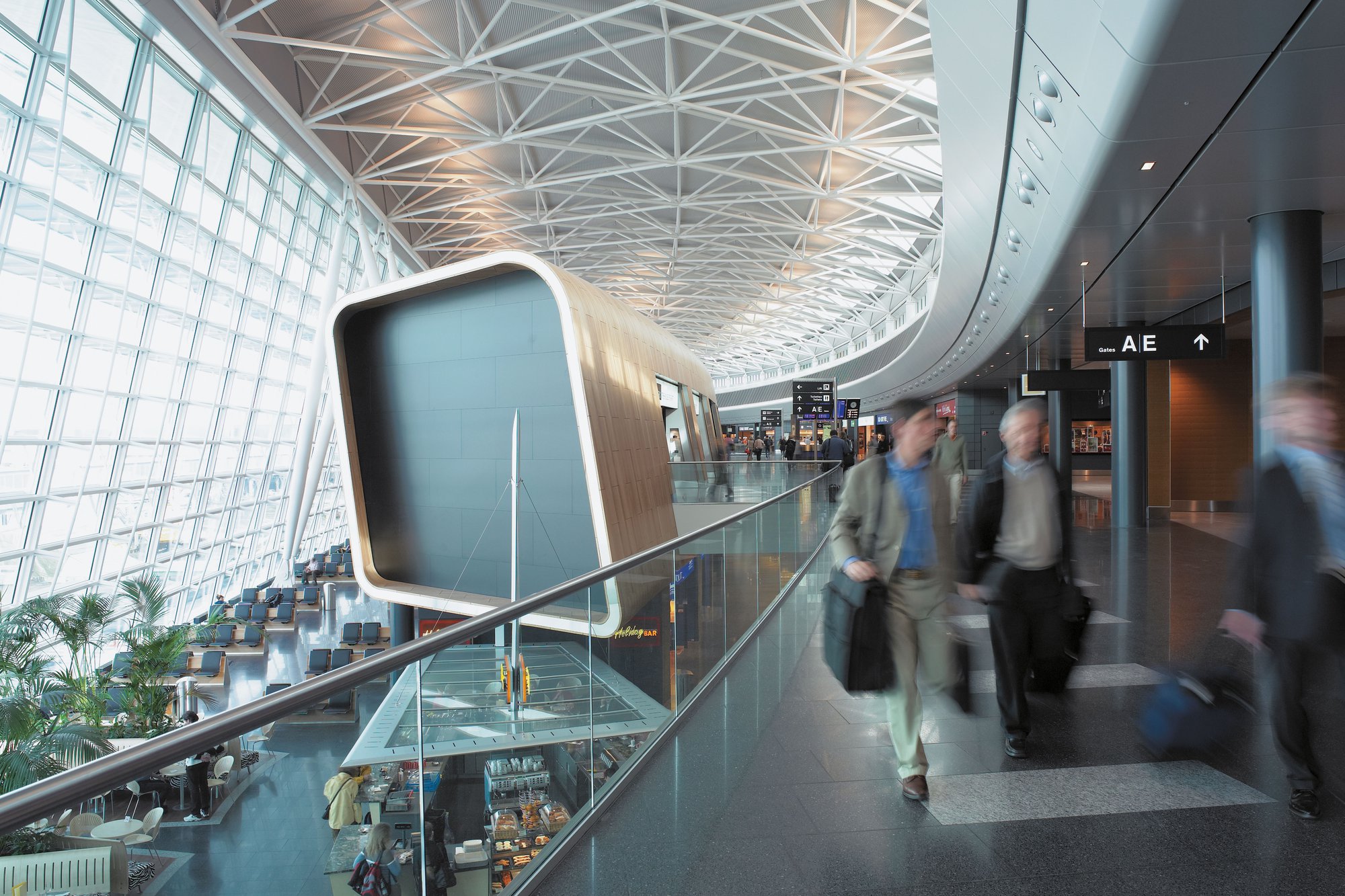 Zurich Airport, Airside Center and railway terminal and Check-in 3 ...